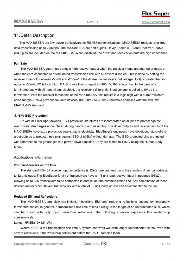 MAX485ESA datasheet page 8