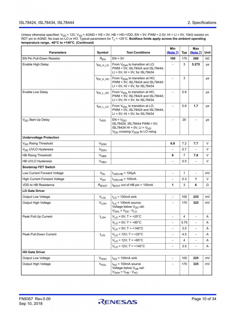 ISL78444 datasheet page 10