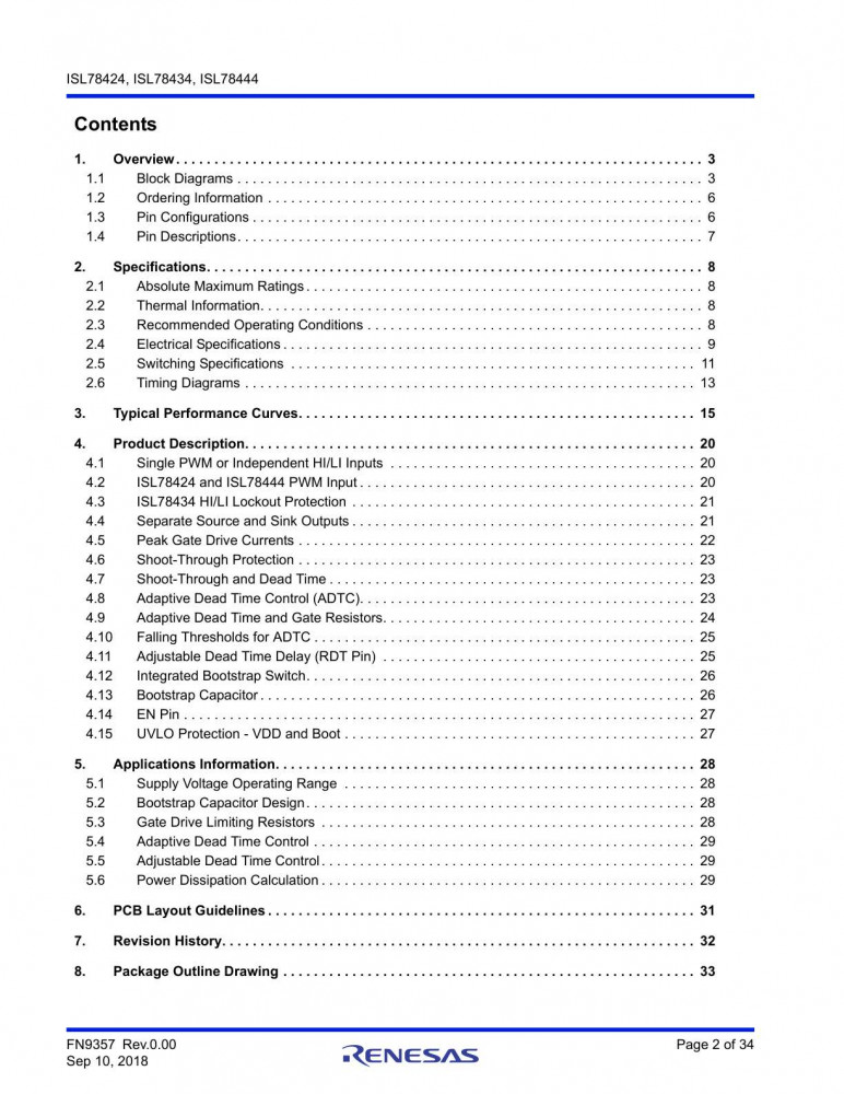 ISL78444 datasheet page 2