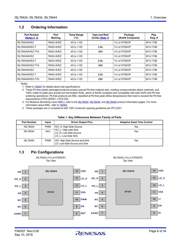 ISL78444 datasheet page 6
