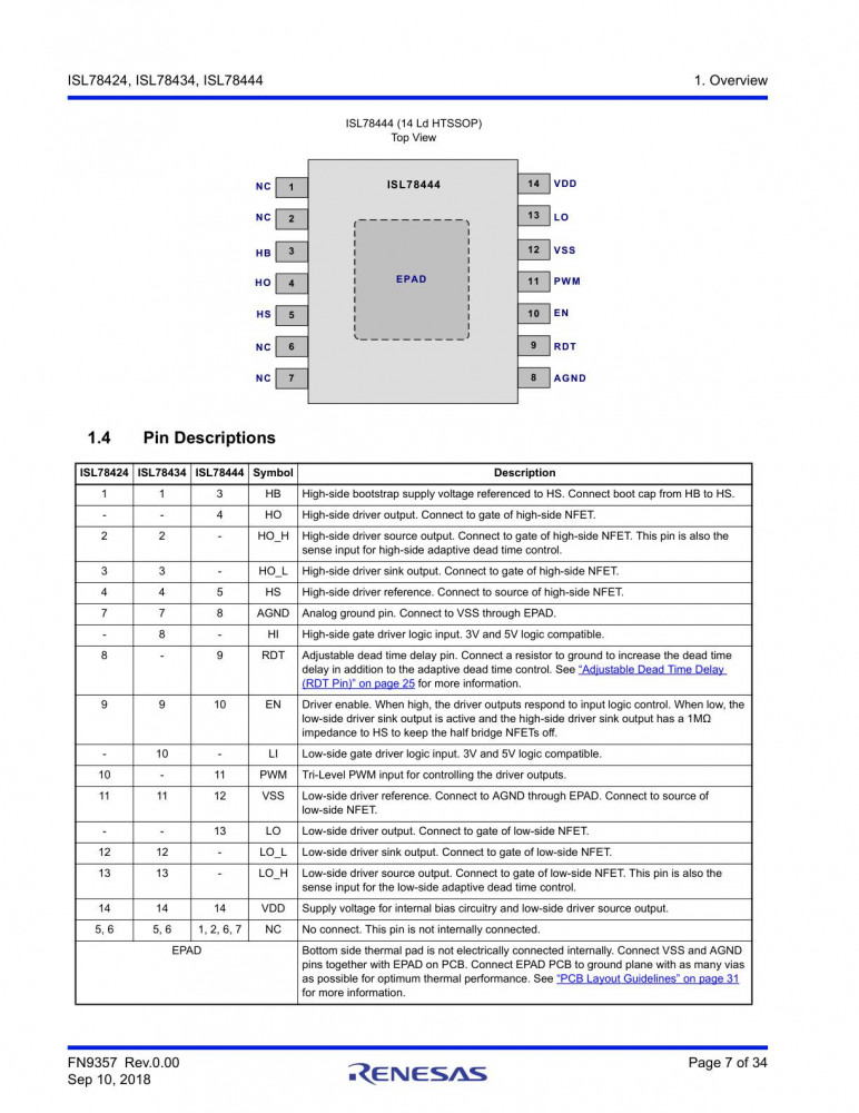 ISL78444 datasheet page 7