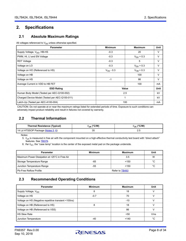 ISL78444 datasheet page 8