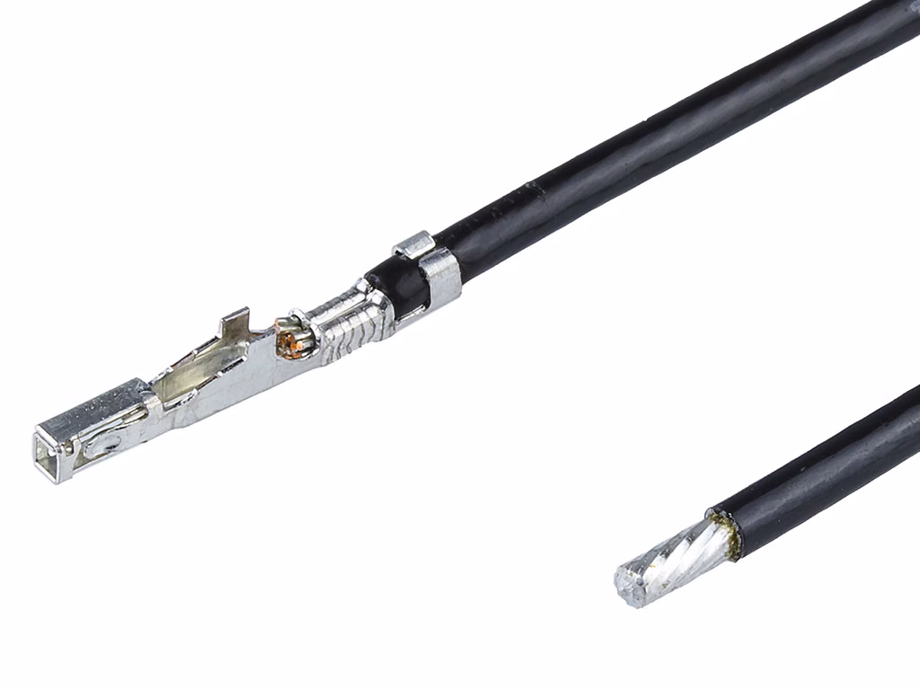 Pre-Crimped Lead Mini-Fit Max Female-to-Mini-Fit Max Female, Matte Tin (Sn) Plating, 300.00mm Length, 14 AWG Wire, Black