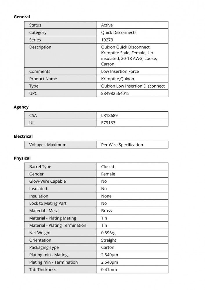 MOLEX 192730007 technical document preview, page 2