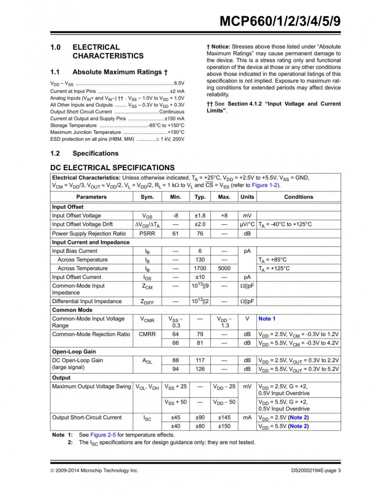 MCP665 datasheet page 3