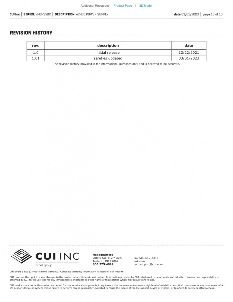 VMS-550C datasheet page 10