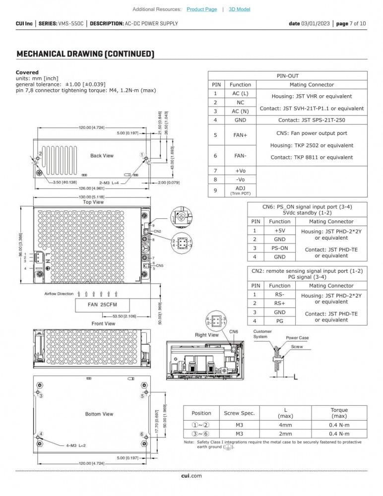 VMS-550C datasheet page 7