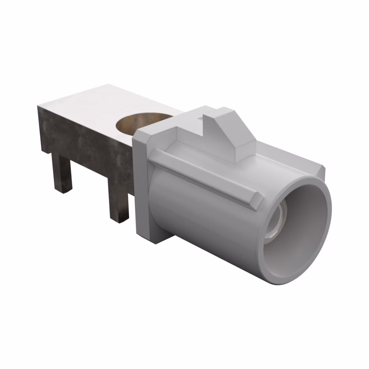 FAKRA Jack, Right-Angle, PCB Receptacle, Through Hole, Die Cast Body, Tin (Sn) Plated, Pin in Paste, Tape and Reel, Keying Code B, Natural, 50 Ohms for sale