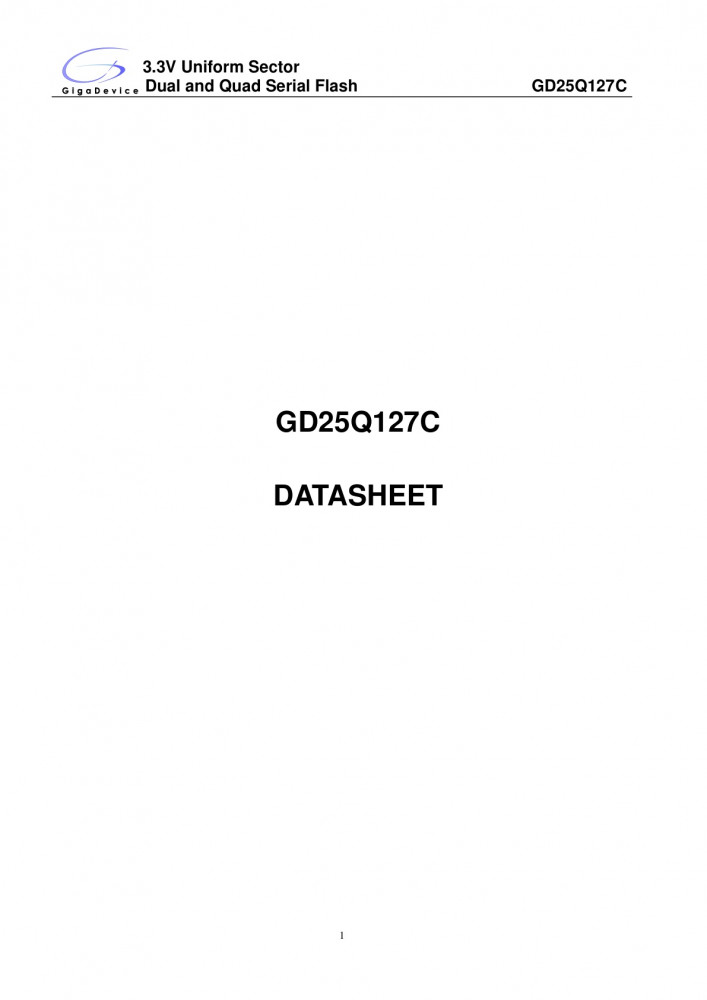 GD25Q127C datasheet page 1