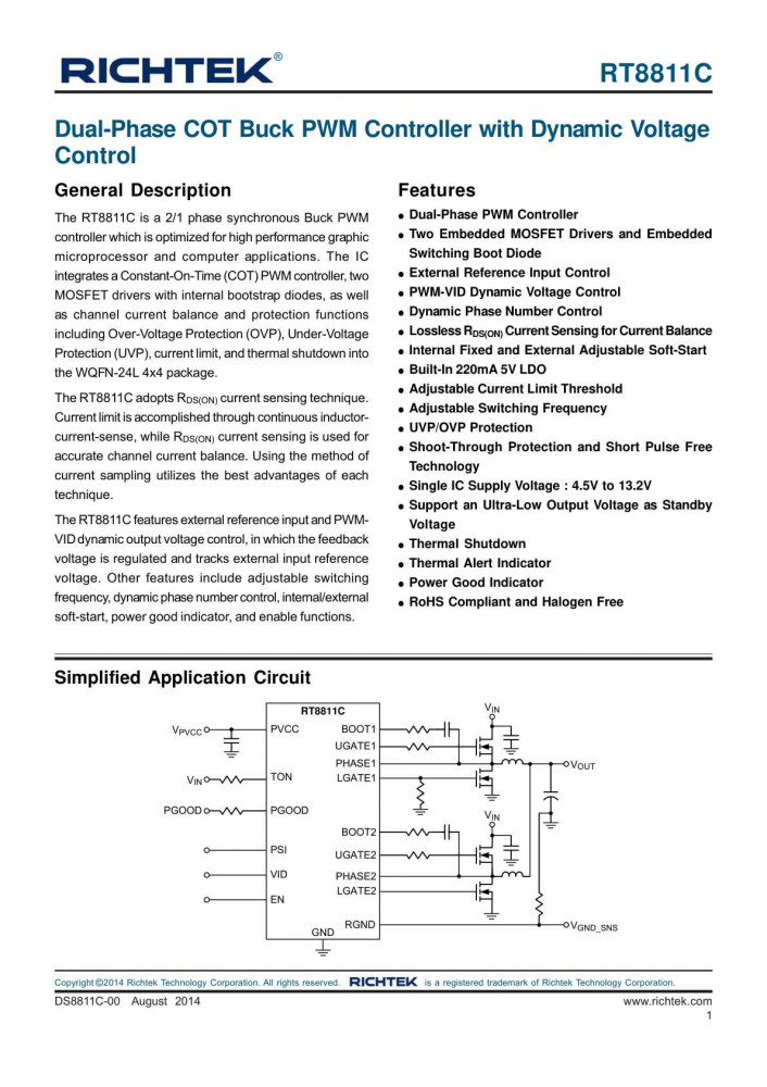RT8811C datasheet page 1