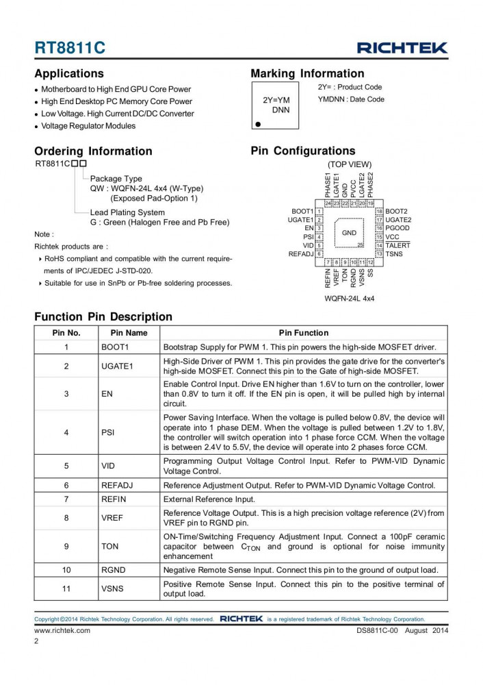 RT8811C datasheet page 2