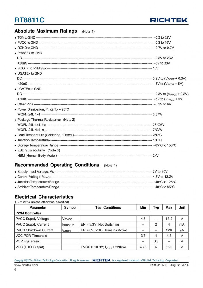 RT8811C datasheet page 6