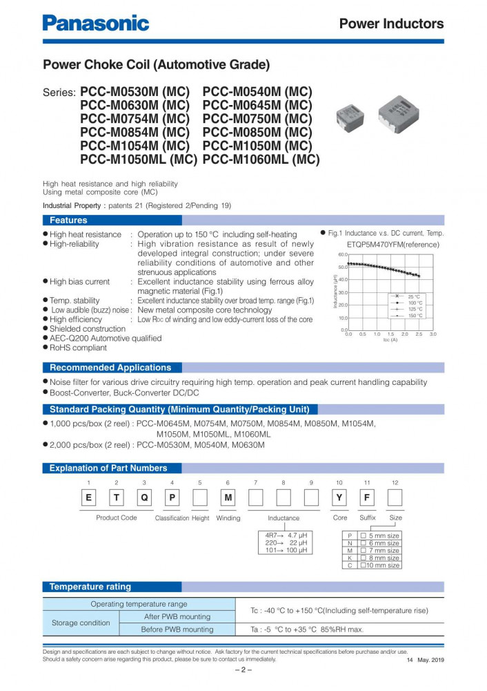 Panasonic inductor catalog page 3