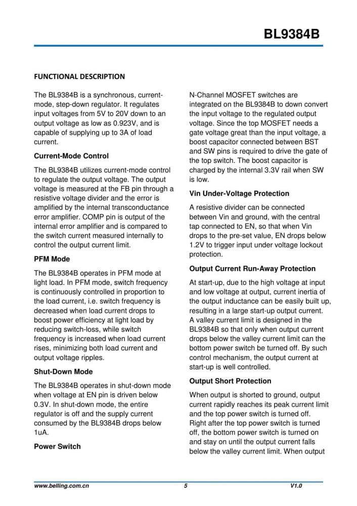 BL9384B datasheet page 5