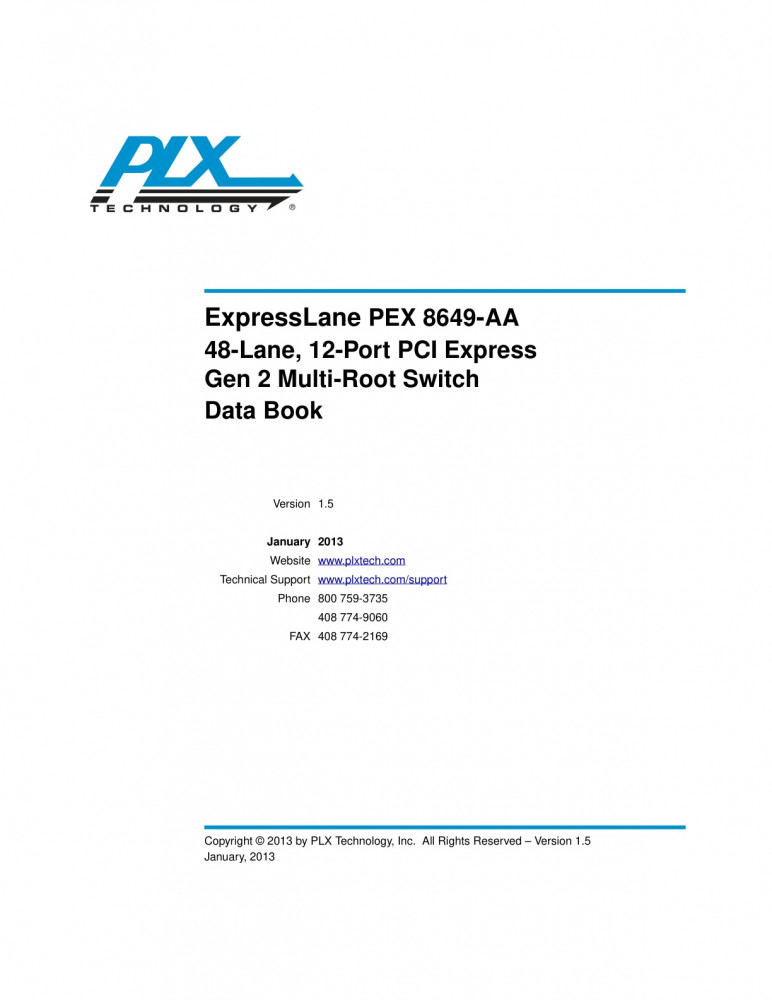 PEX8649 data book page 1
