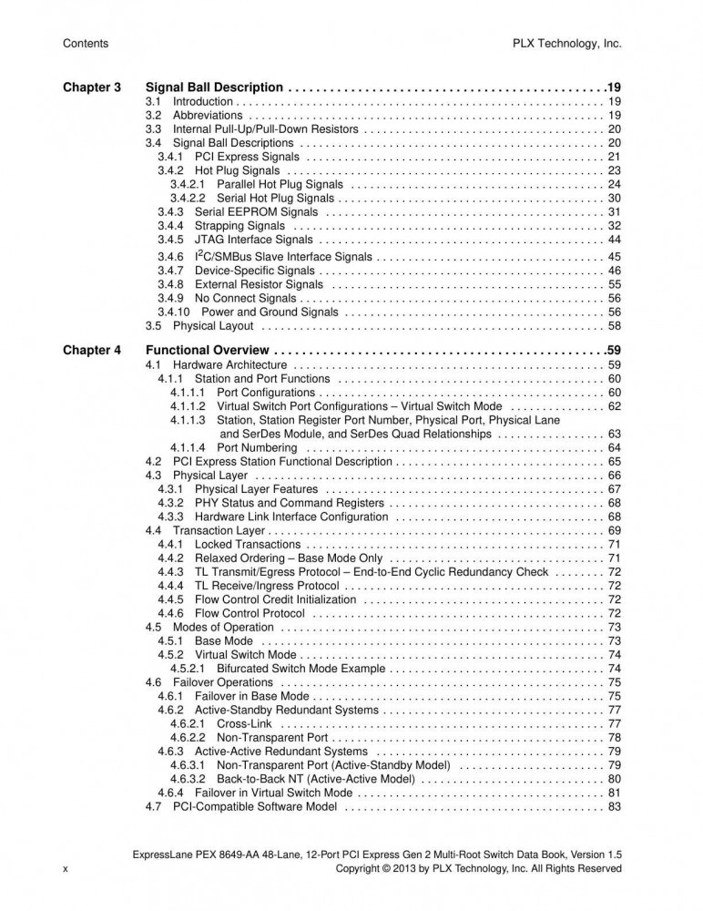 PEX8649 data book page 10