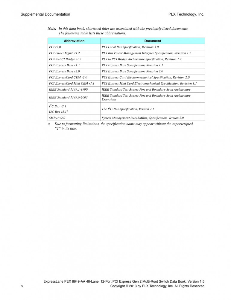 PEX8649 data book page 4