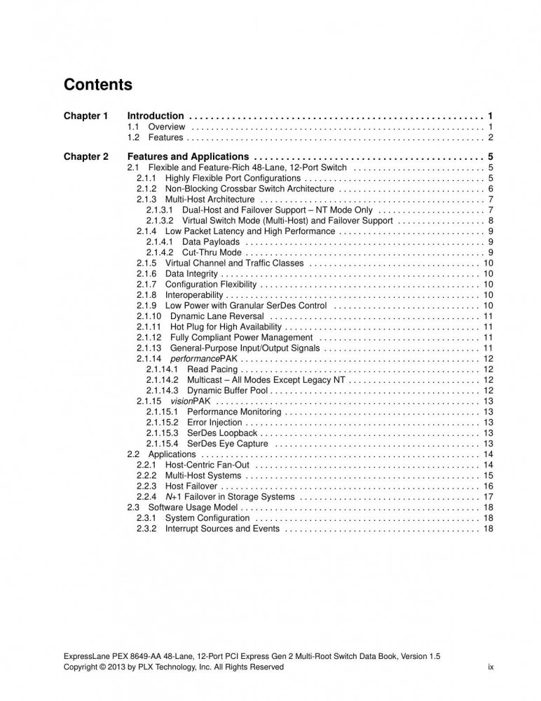 PEX8649 data book page 9
