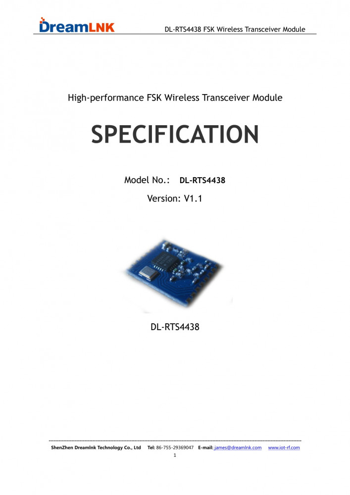 DL-RTS4438 datasheet page 1