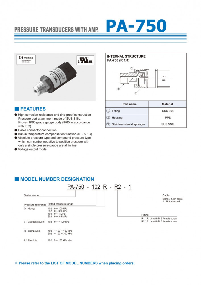 PA-750 technical document, page 1