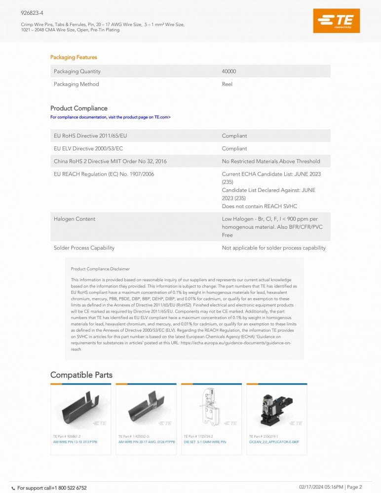 926823-4 technical document page 2