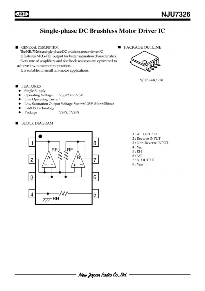 NJU7326 datasheet page 1