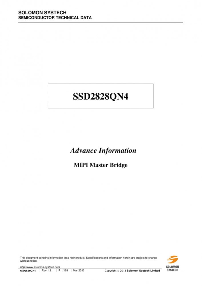 SSD2828QN4 document page 1