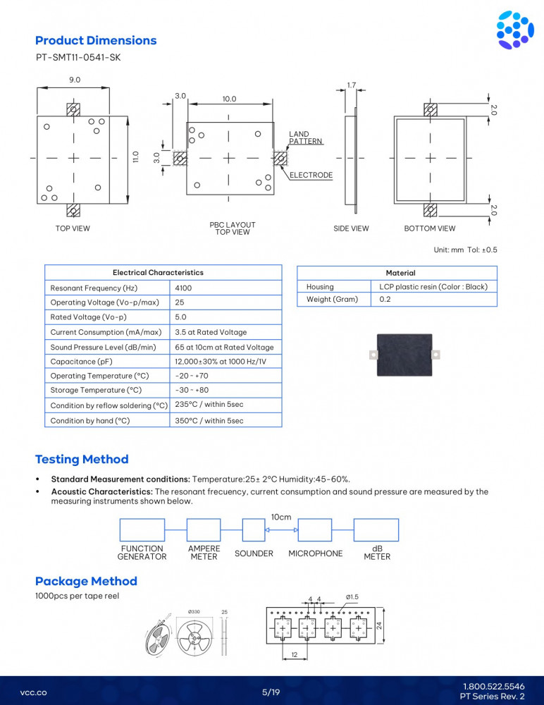 VCC PT Series documentation, page 5