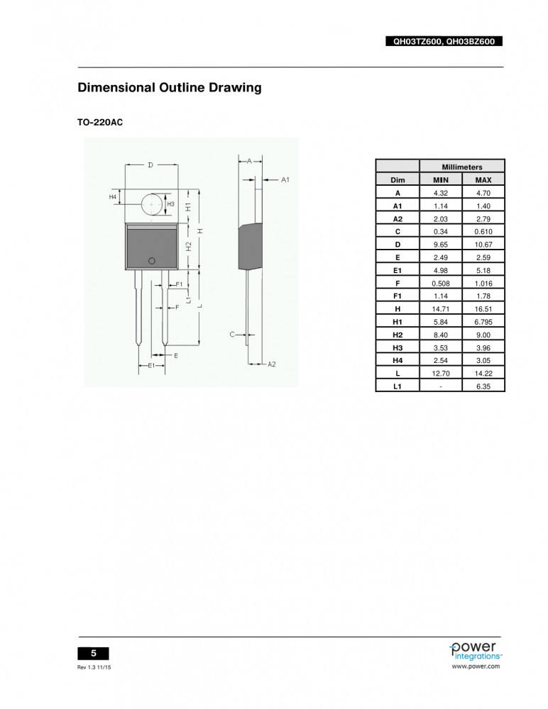 QH03TZ600 datasheet page 5