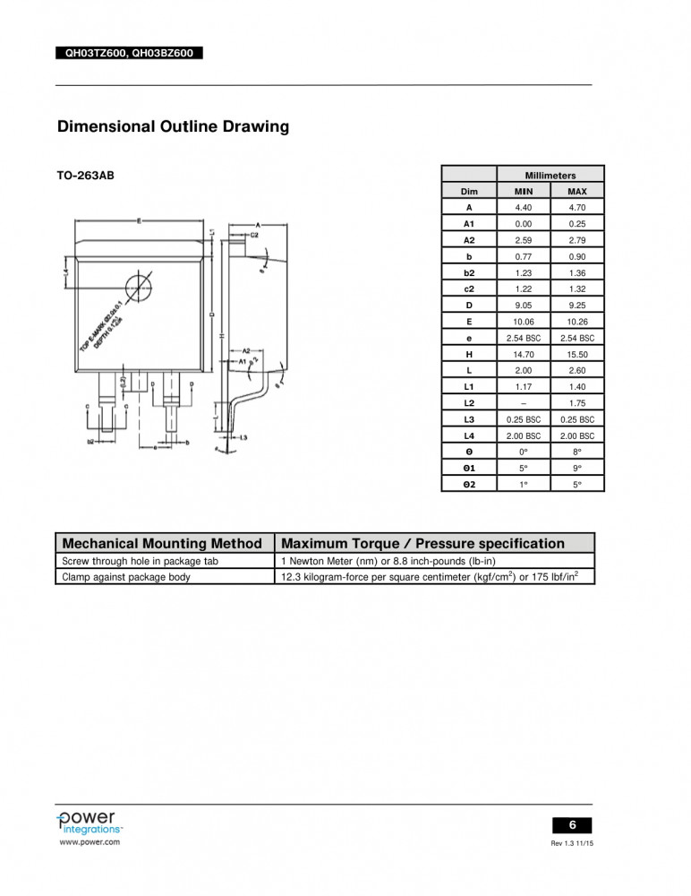 QH03TZ600 datasheet page 6