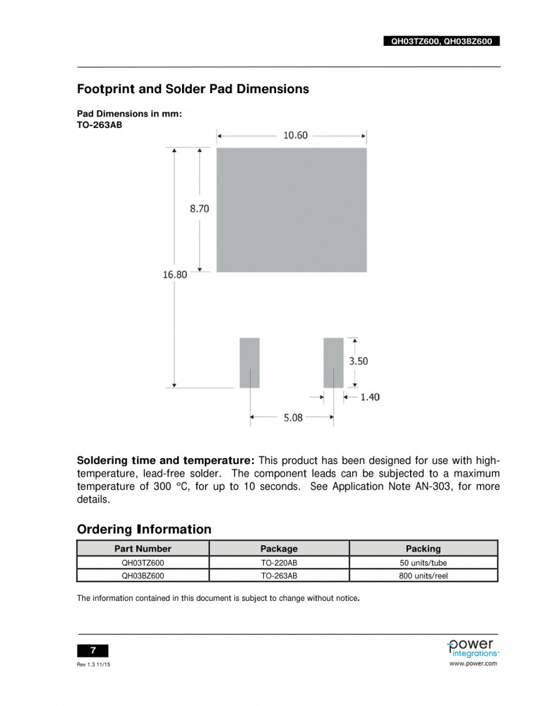 QH03TZ600 datasheet page 7