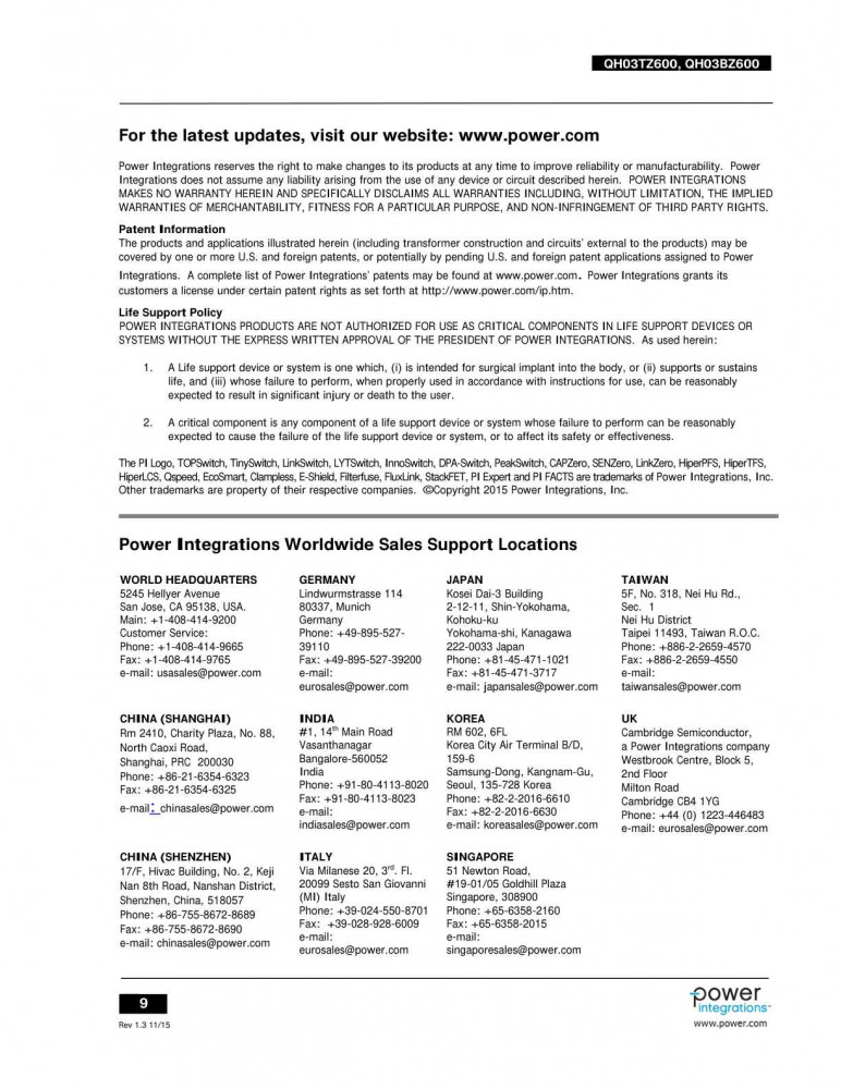 QH03TZ600 datasheet page 9