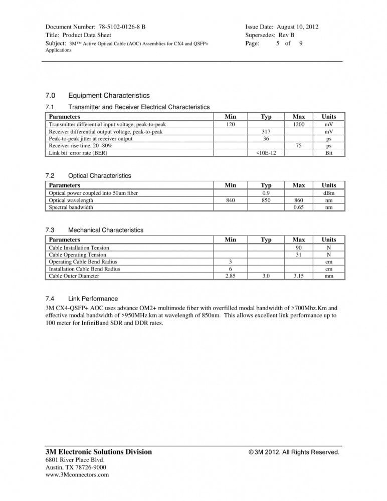 3M AOC datasheet page 6