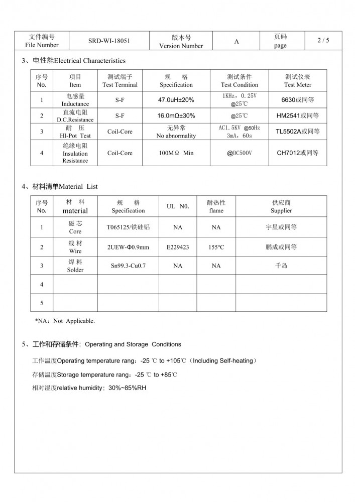 SOREDE SRT065125HL470MB approval document page 4