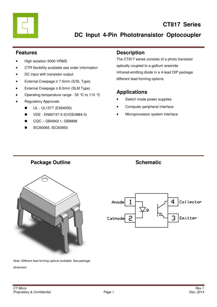 CT817B-H datasheet page 1