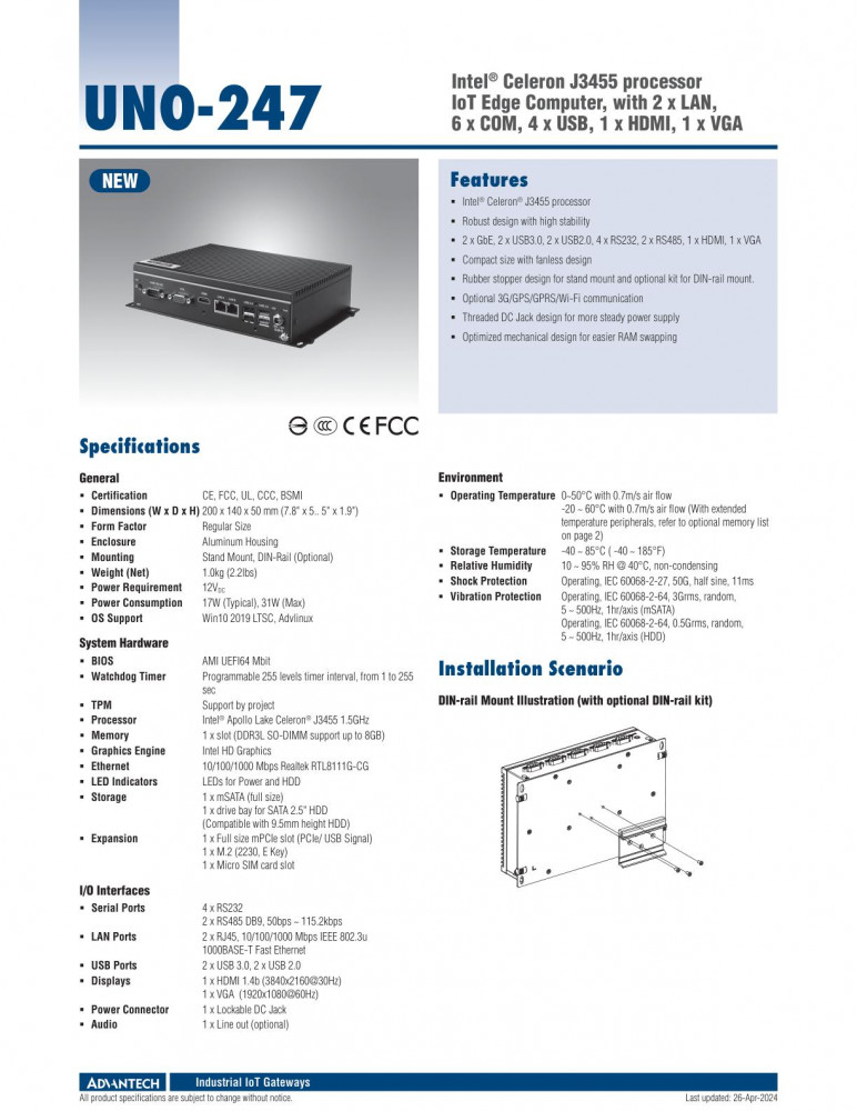 UNO-247 technical document page 1