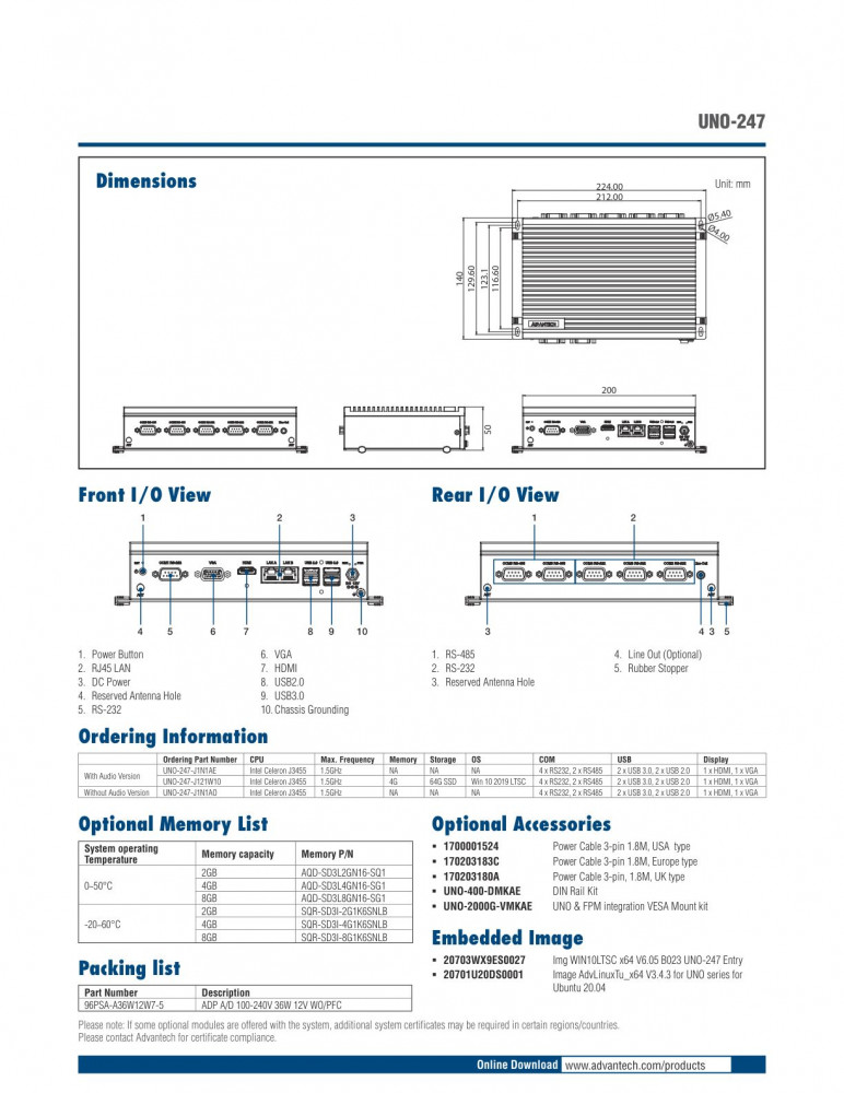 UNO-247 technical document page 2