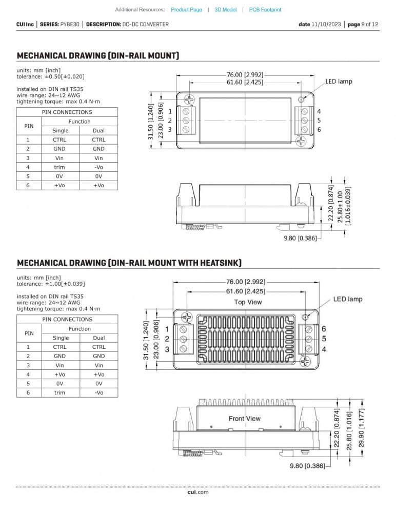 PYBE30 datasheet page 9