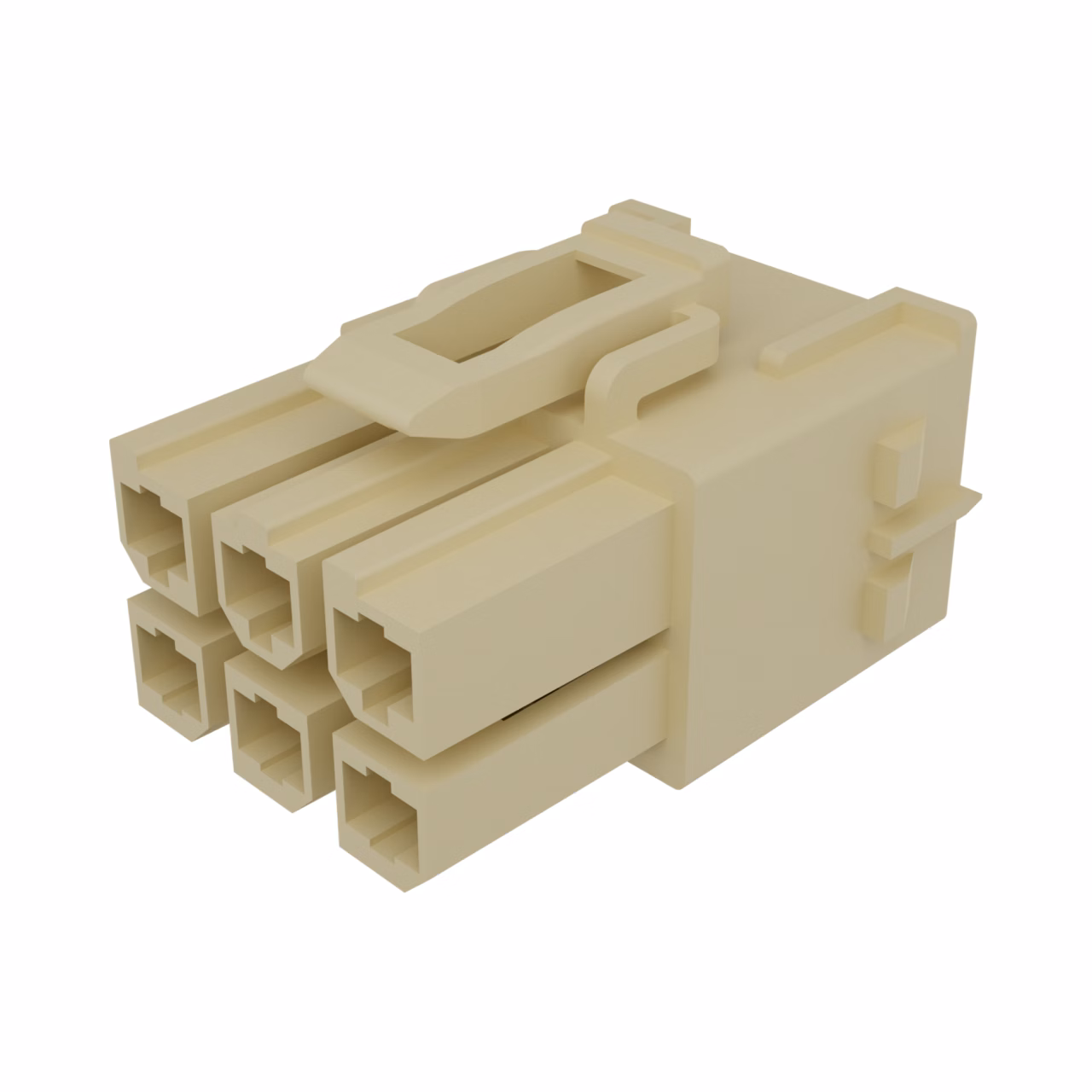 Mega-Fit ColorLock Tangless TPA-Capable Receptacle Housing, Dual Row, 6 Circuit, UL 94V-0, Glow-Wire Capable, Natural for sale