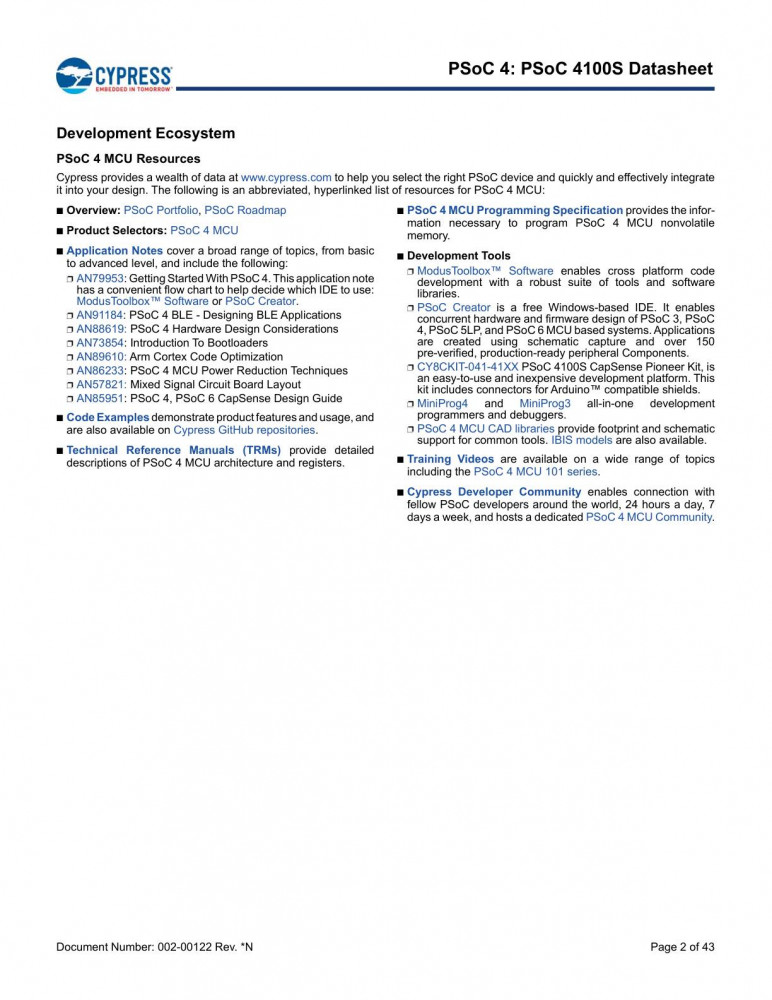 CY8C4146LQI-S423 datasheet page 3