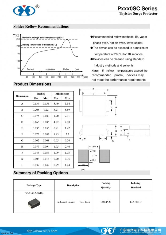 JUXING P3100SC datasheet page 4