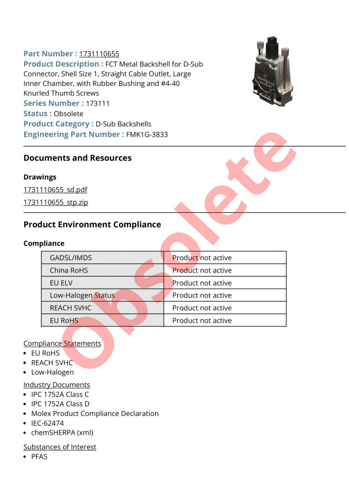 MOLEX 1731110655 drawing preview, page 1