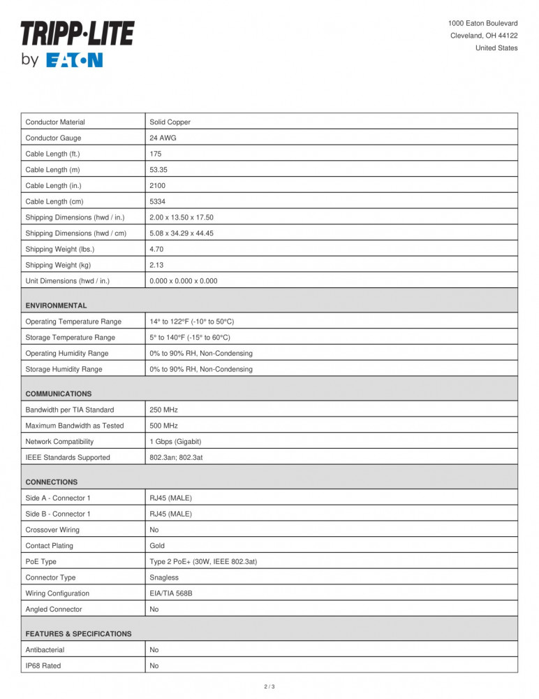 N202-175-BL product documentation page 2
