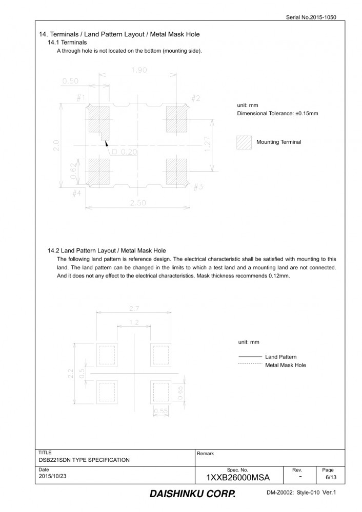 KDS 1XXB26000MSA specification page 7