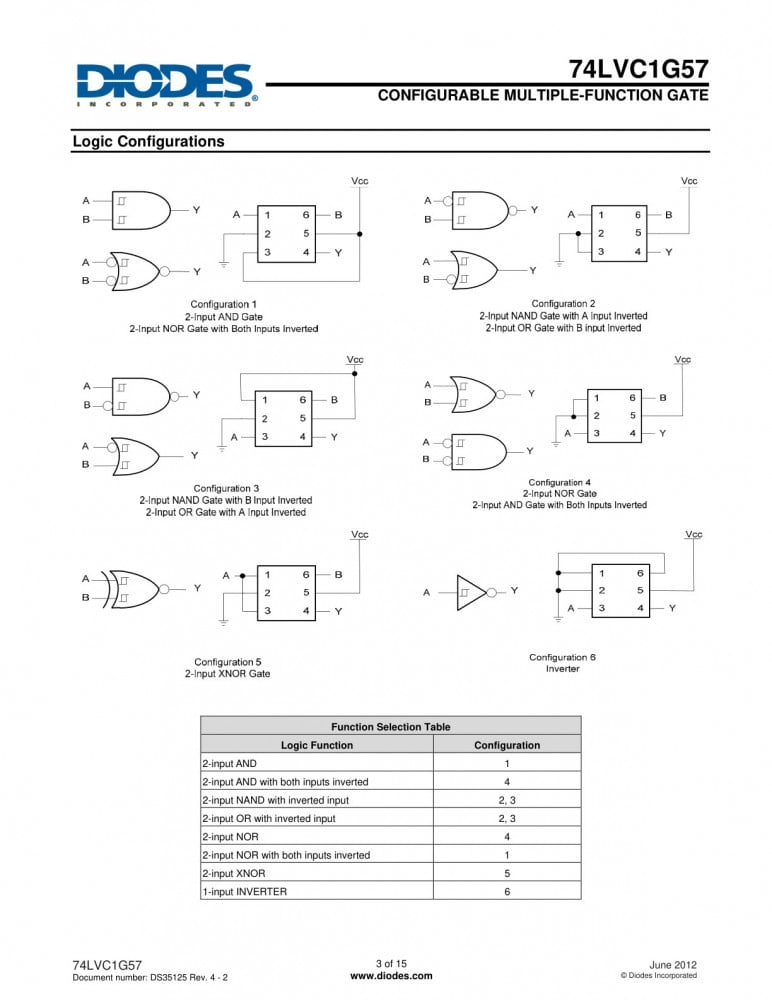 74LVC1G57DW-7 datasheet page 3