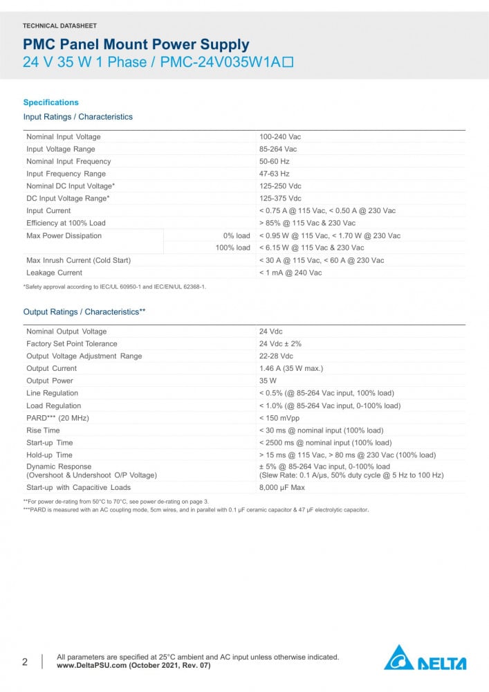 DELTA PMC-24V035W1AJ datasheet page 2
