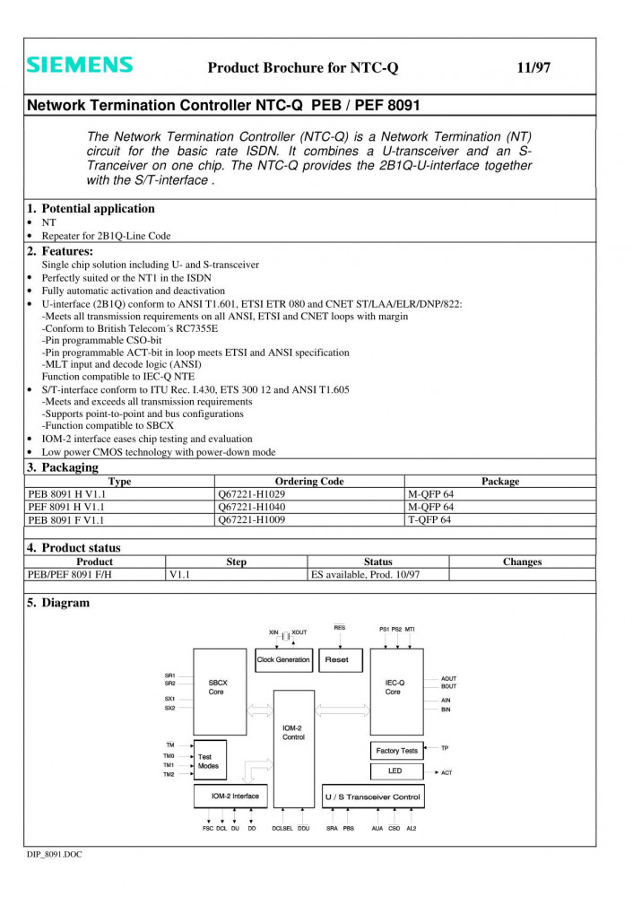 PEB8091HDV1.1 technical document page 1