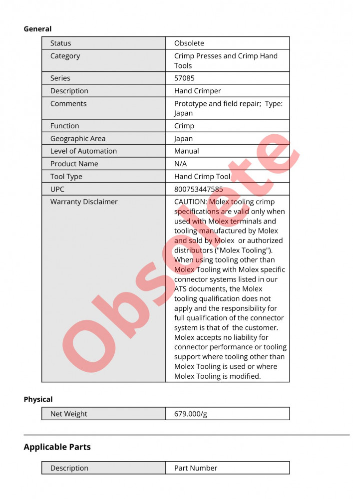 Technical document image 2 for MOLEX 570855000