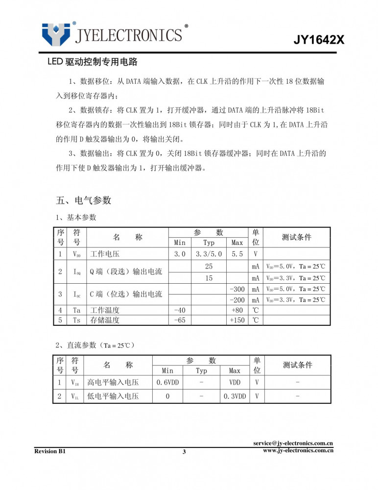 JY1642X datasheet page 3