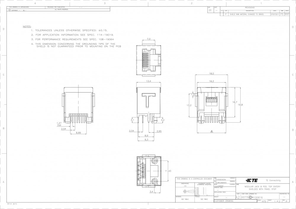 TE Connectivity 100616 drawing page 1
